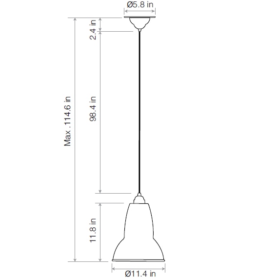 Original 1227™ Brass Maxi Pendant Suspension - Anglepoise | Pendant ...