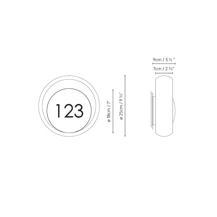 Ring W Number Wall - B.lux | Wall Signage Lights - USA & Canada