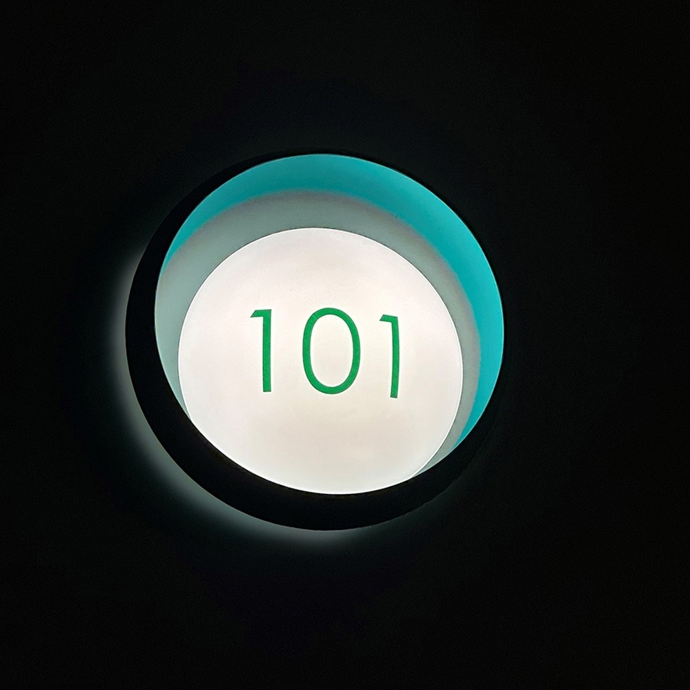 Ring W Number Wall - B.lux | Wall Signage Lights - USA & Canada