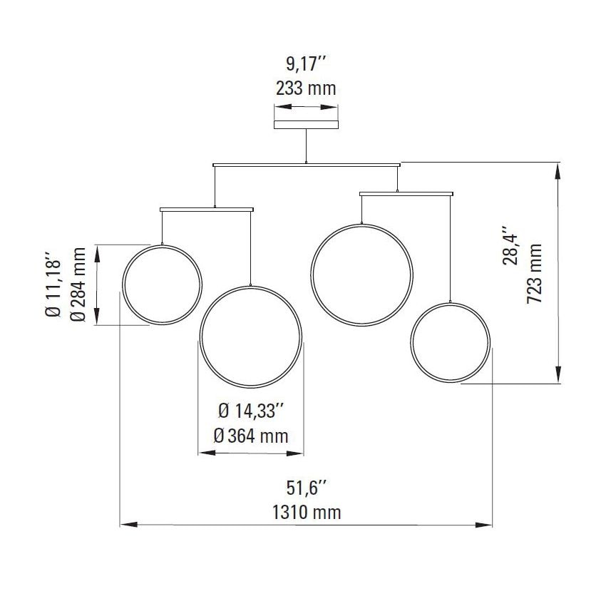 Focus x4 Chandelier Suspension - DCW éditions | Cluster Lights - USA ...