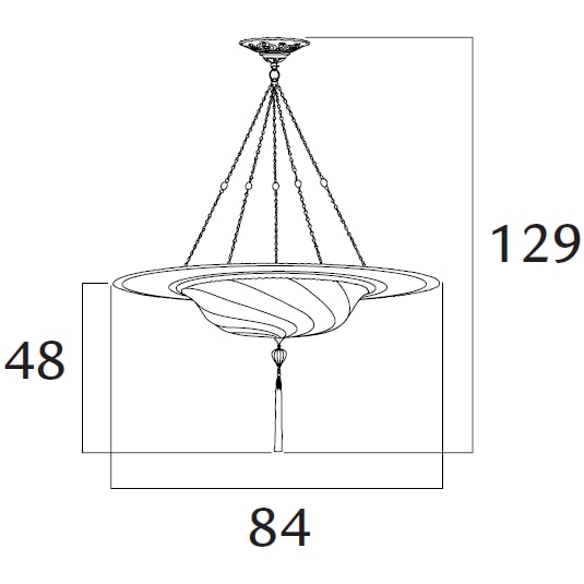Scudo Saraceno Glass with Metal Ring Ceiling/Suspension - Fortuny ...