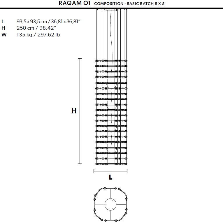 Raqam O1 Suspension - Masiero | Cluster Lights - USA & Canada