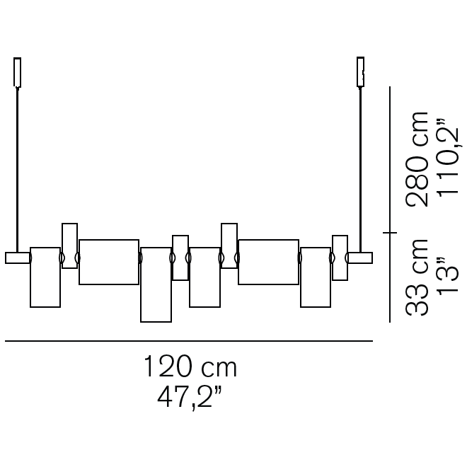 Dancing Glass Suspension - Oluce | Linear Suspension Lights - USA & Canada