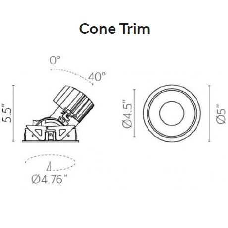 Mood Adjustable Cone Large 4.5in Wet Recessed Ceiling - Reggiani ...
