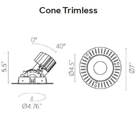 Mood Adjustable Cone Large 4.5in Wet Recessed Ceiling - Reggiani ...