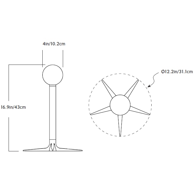 The Laddi Globe Table - Roll & Hill | Table Lights - USA & Canada