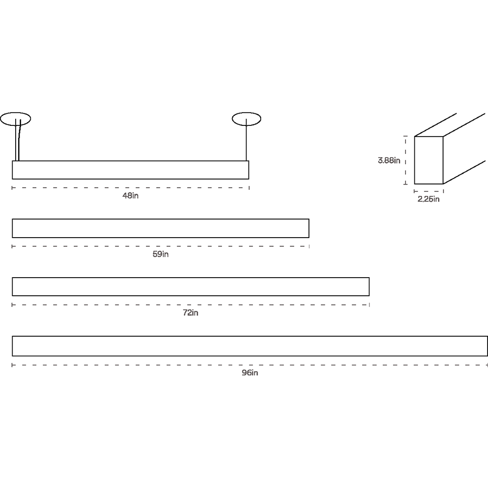Treeline Direct Suspension - Stickbulb | Linear Suspension Lights - USA ...