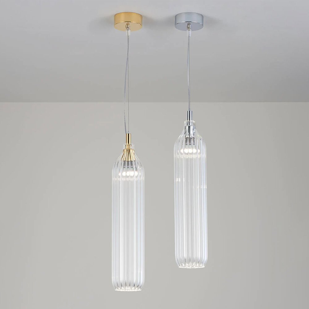 Modern Fluted Pendant Light Fixture Buy First Choice Lighting Blush