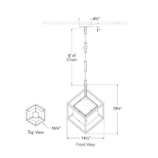 Cubed Pendant Suspension - Visual Comfort Signature Collection ...