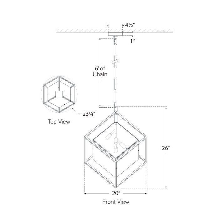 Cubed Pendant Suspension - Visual Comfort Signature Collection ...
