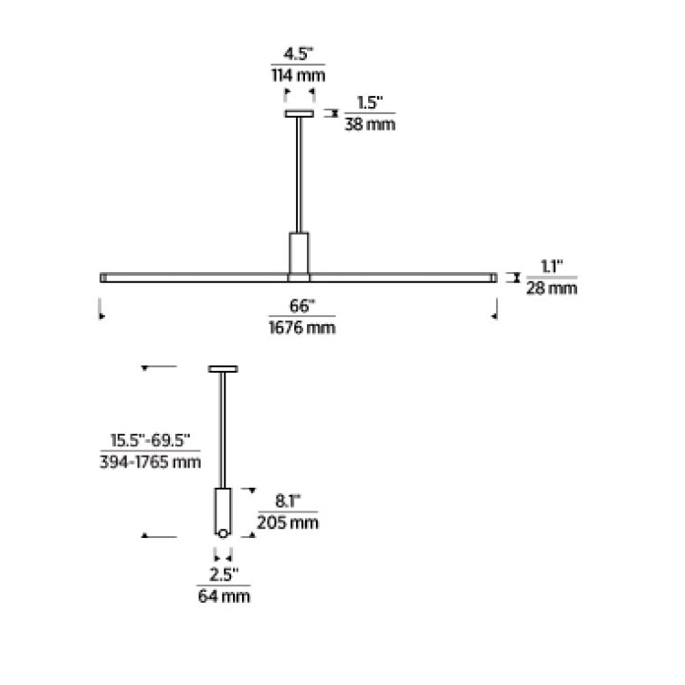 Phobos Large Linear Suspension - Visual Comfort Modern Collection ...