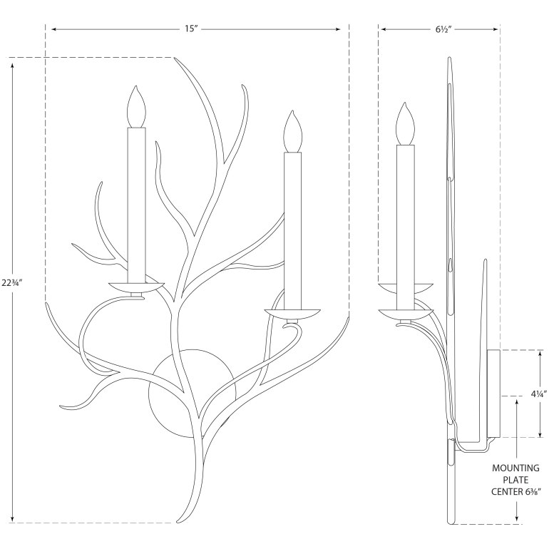 Branch Wall - Visual Comfort Signature Collection | Wall Sconces - USA ...