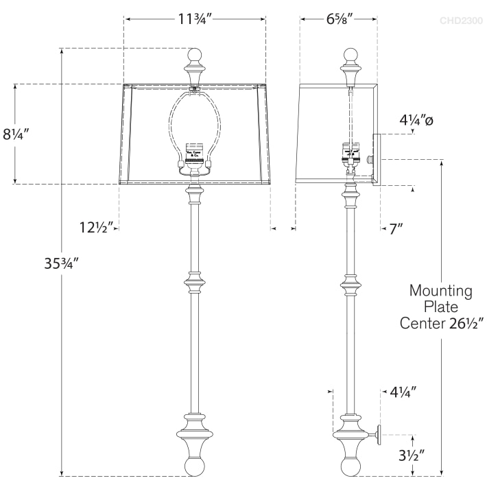 Cawdor Stanchion Wall - Visual Comfort Signature Collection | Plug-In ...