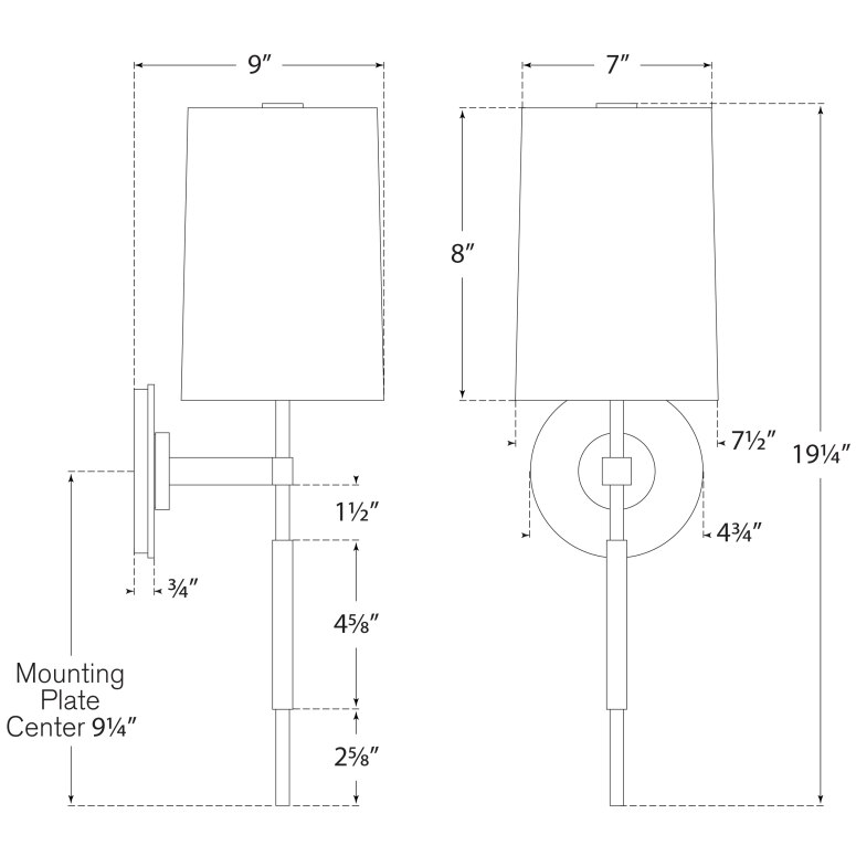 Clout Tail Wall - Visual Comfort Signature Collection | Wall Sconces ...